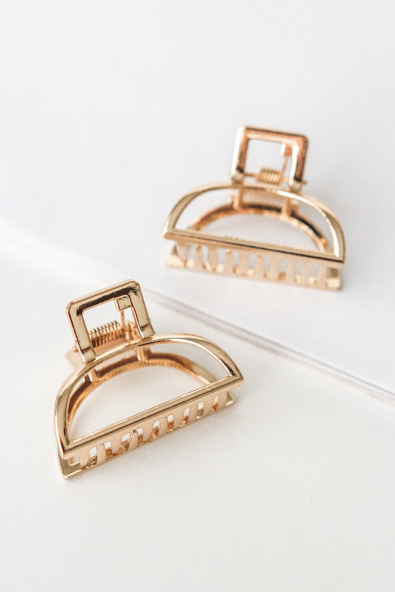 Mini Bar Jaw Clip in Gold – Missy Sue